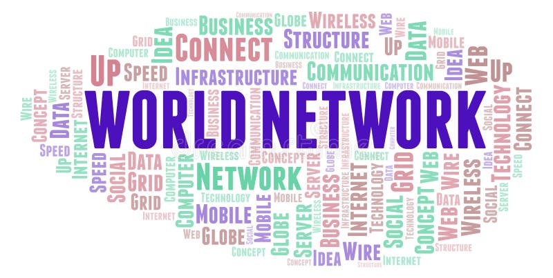 World Network word cloud. stock illustration. Illustration of cloud ...