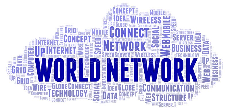 World Network word cloud stock illustration. Illustration of card ...