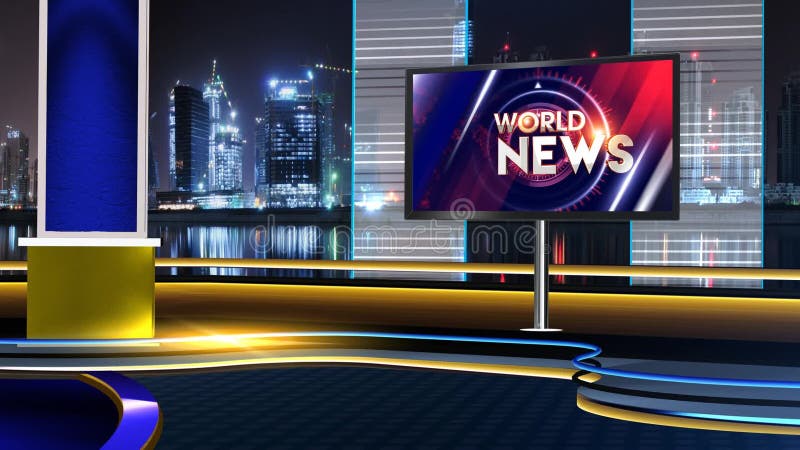 News Background with Stdio Red Blue Stock Footage - Video of chroma ...