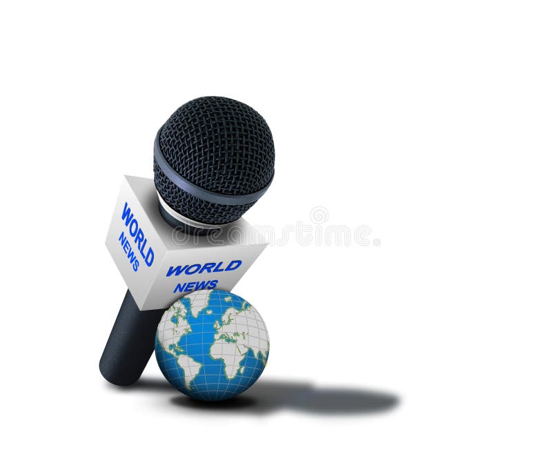 World News Reporting Microphone Stock Illustration - Illustration of ...