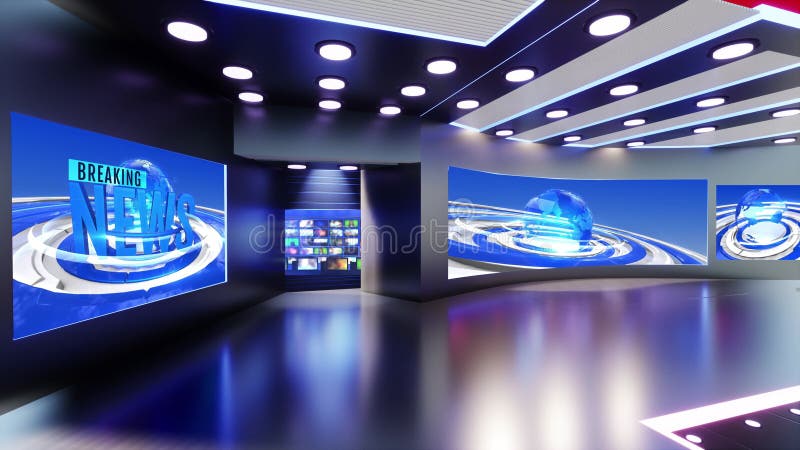World News Studio Background for News Report and Breaking News Stock ...