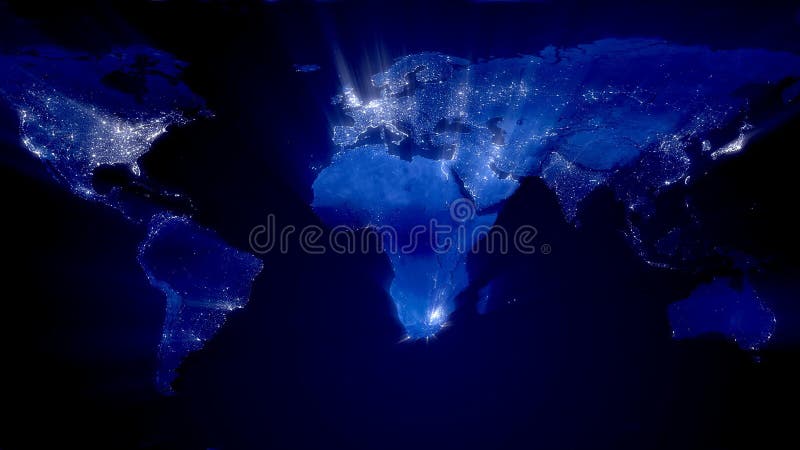 World at Night with Ray of Lights (Loop) Stock Video - Video of ...