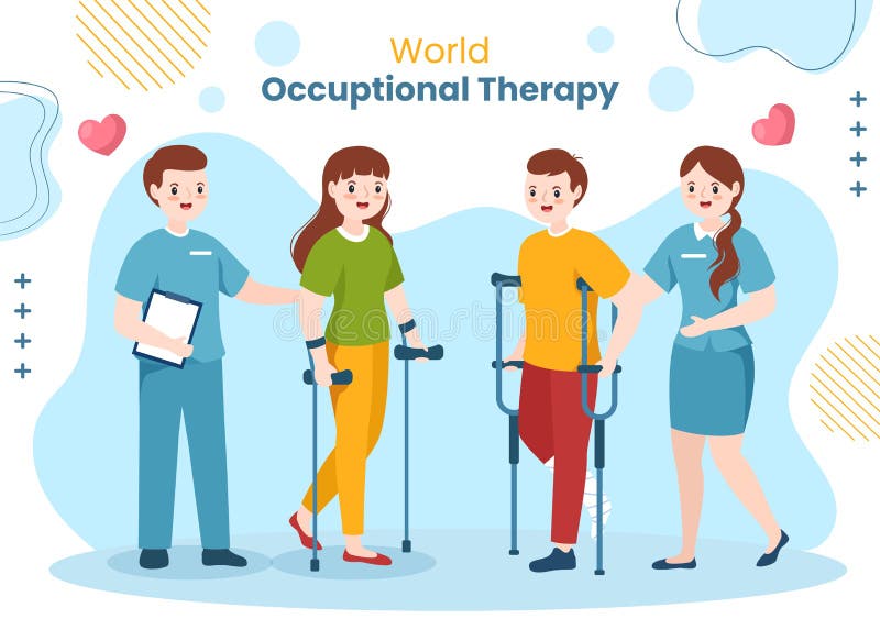 World Occupational Therapy Day Background Template Hand Drawn Cartoon ... World Occupational Therapy Day Background Template Hand Drawn Cartoon ...
