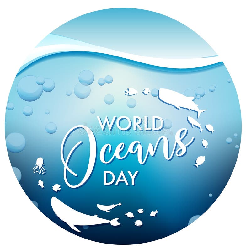 World Ocean Day Banner Isolated Stock Vector - Illustration of blank ...