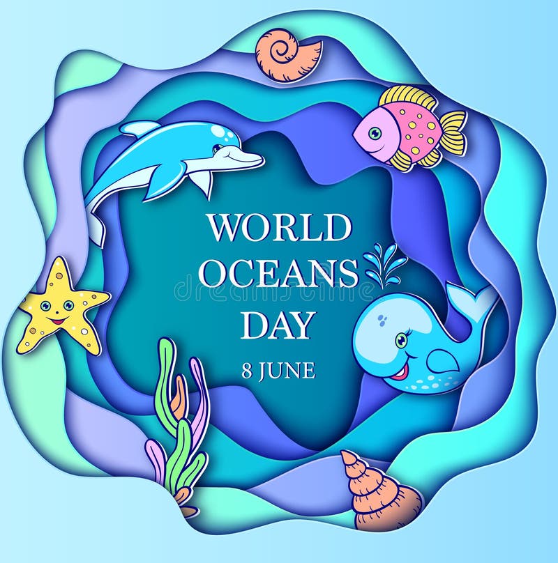 World Ocean`s Day Vector Design Stock Illustration - Illustration of ...