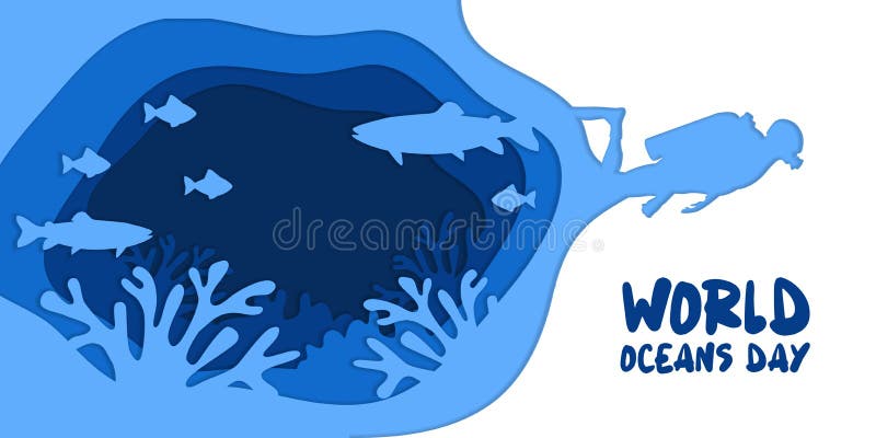 World Oceans Day Background Design Stock Vector Illustration Of