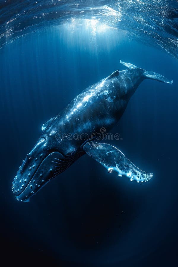 World Oceans Day. a Floating Whale Underwater Stock Image - Image of ...