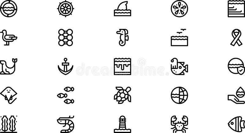 World Oceans Day Icons High-Quality Vector Icons Collection with ...