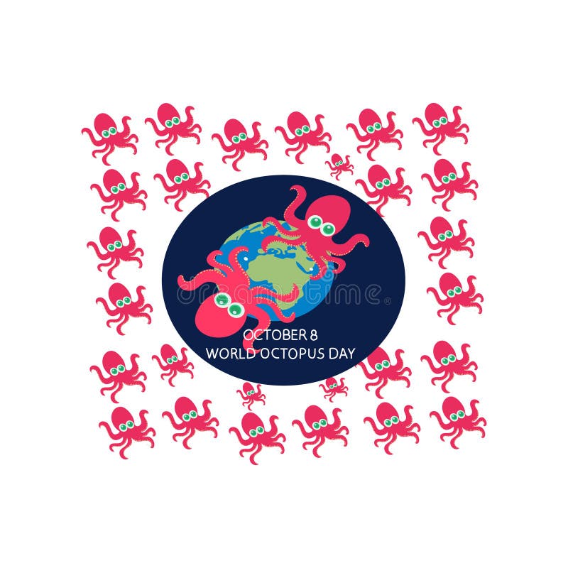 World Octopus Day is 8 October. Stock Vector - Illustration of life ...