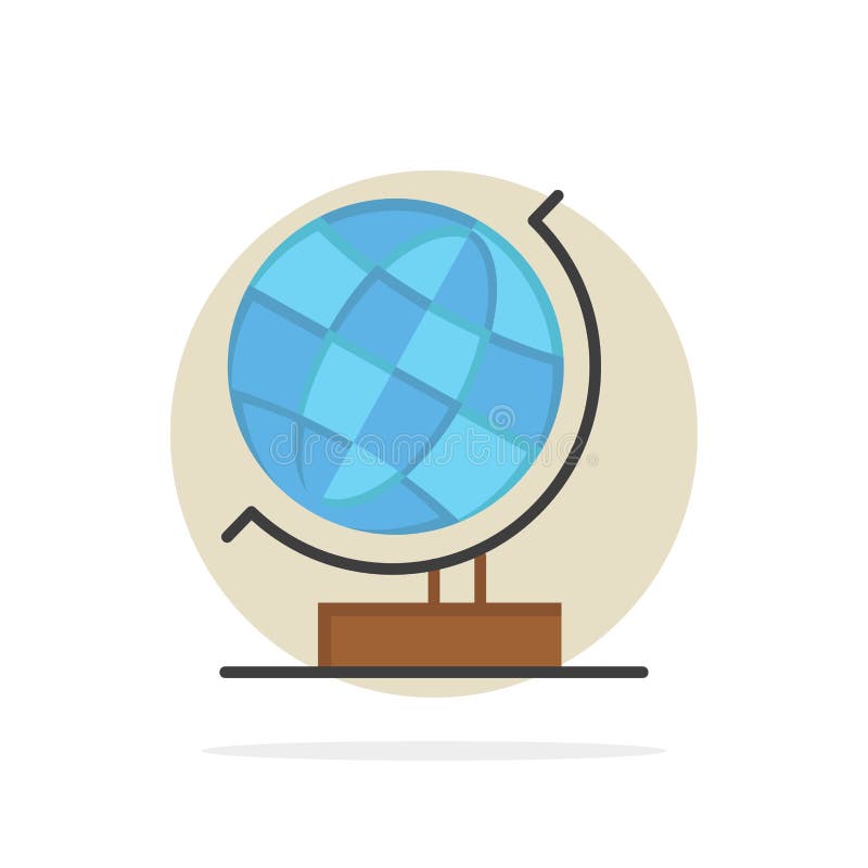 World, Office, Globe, Web Abstract Circle Background Flat Color Icon ...