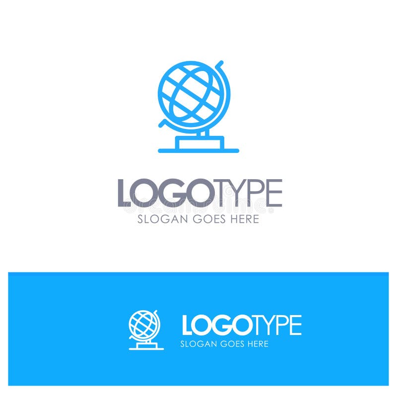 World, Office, Globe, Web Blue Logo Line Style Stock Vector ...
