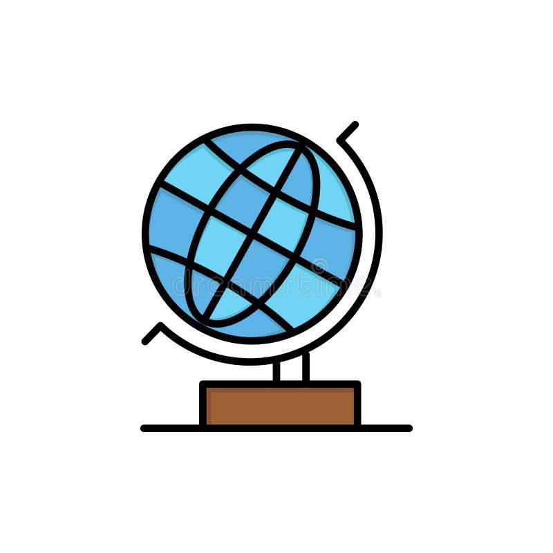 World, Office, Globe, Web Flat Color Icon. Vector Icon Banner Template ...