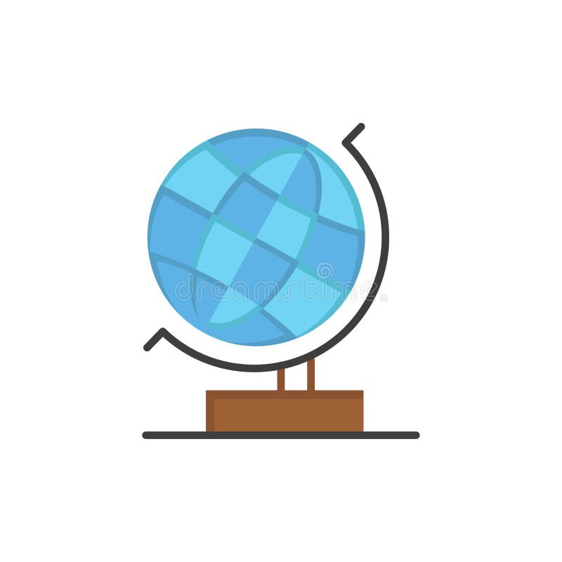 World, Office, Globe, Web Flat Color Icon. Vector Icon Banner Template ...