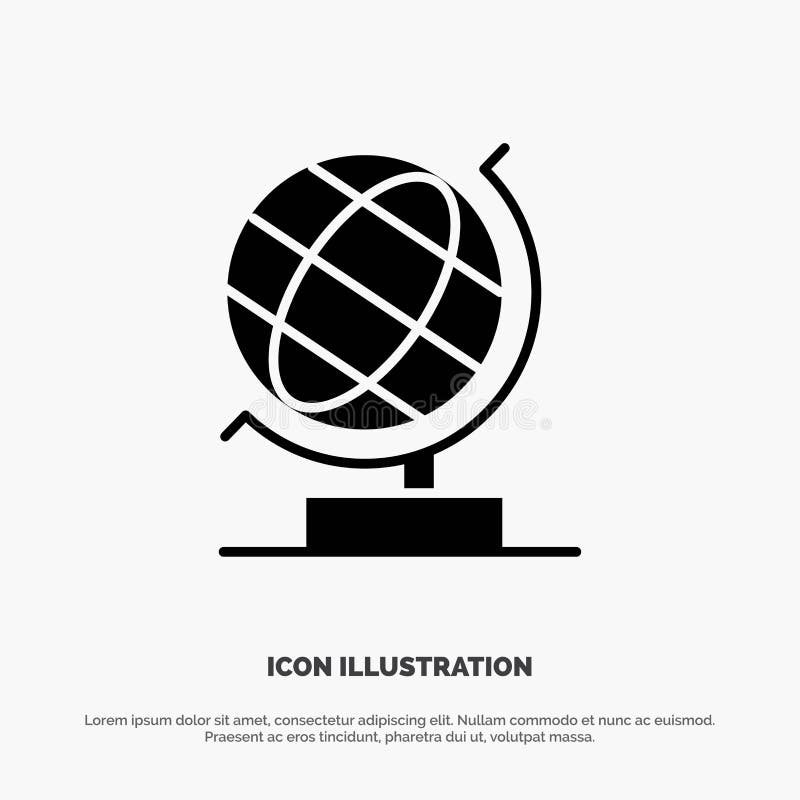World, Office, Globe, Web Solid Black Glyph Icon Stock Vector ...