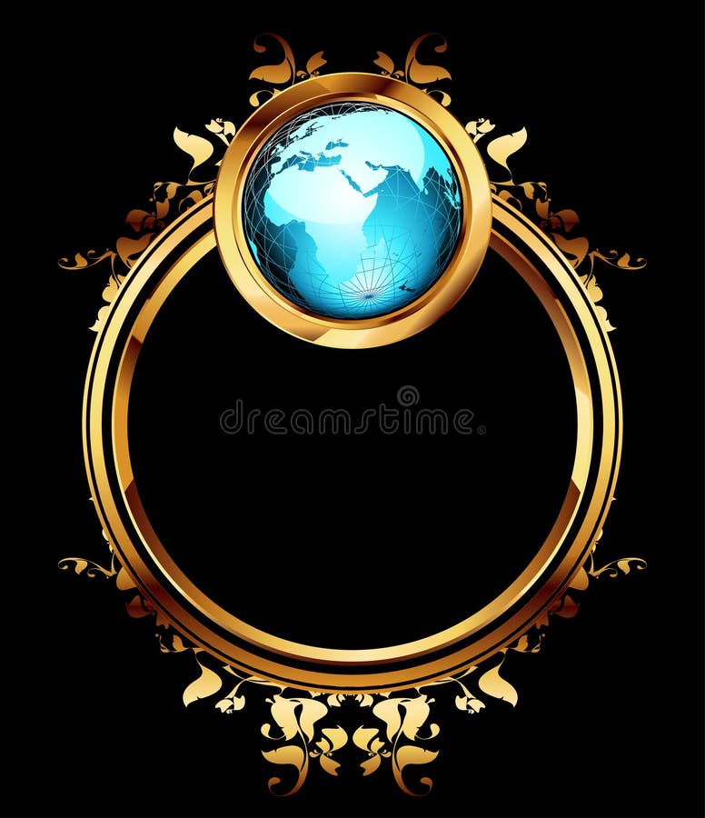 World with ornate frame stock vector. Illustration of oval - 20681534
