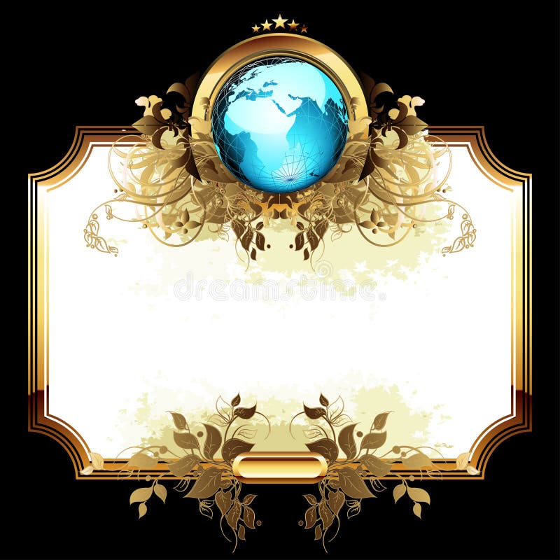 World with ornate frame stock vector. Illustration of world - 20681580