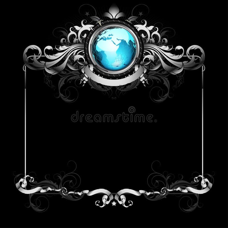 World with ornate frame stock vector. Illustration of earth - 20754951