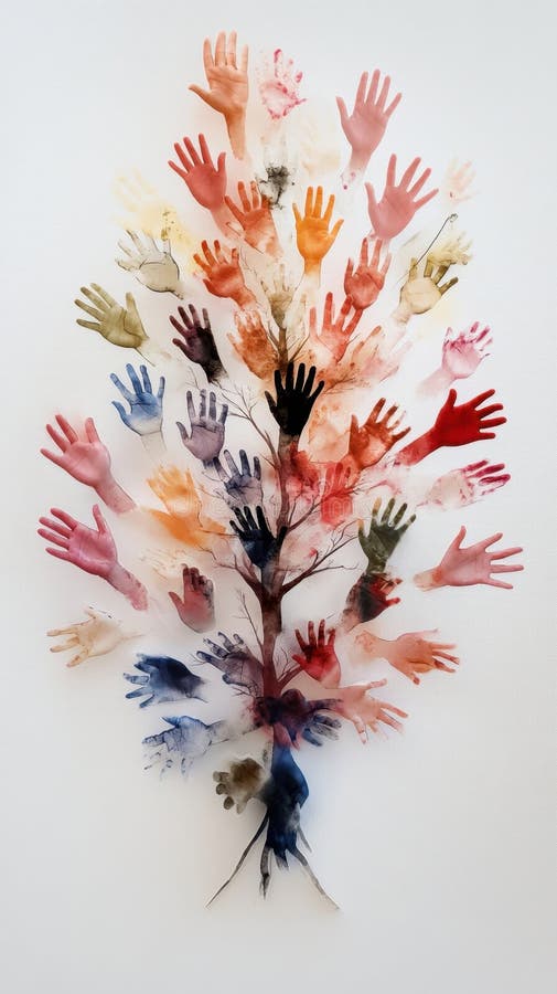 World Orphan Week Colorful Tree of Hands Representing Diversity and ...