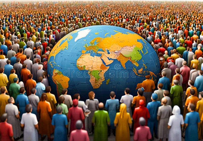 World overpopulation day stock illustration. Illustration of play ...