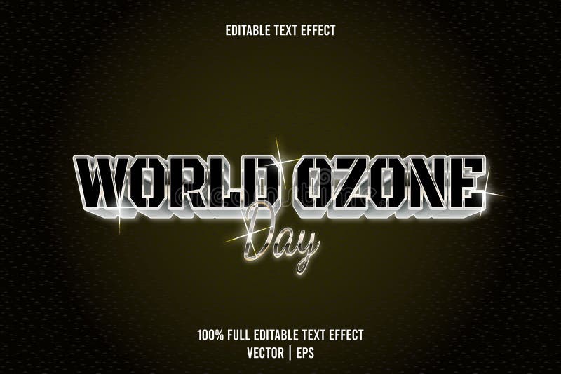 World Ozone Day Editable Text Effect 3 Dimension Emboss Luxury Style ...