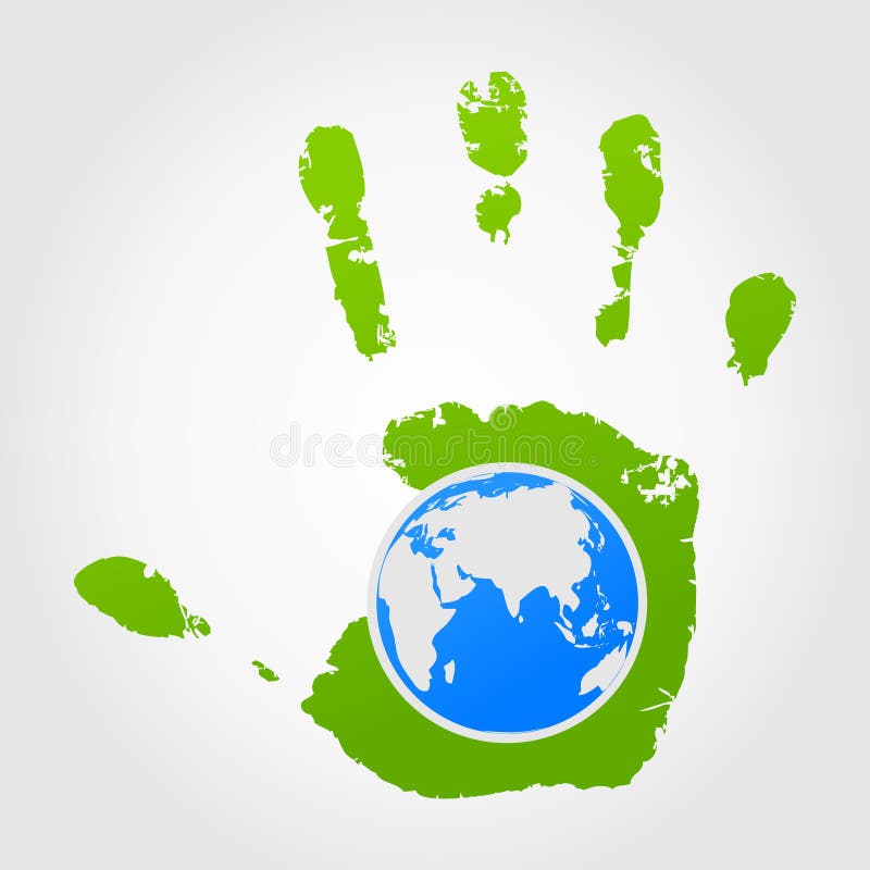World on a palm stock vector. Illustration of medium - 19436356