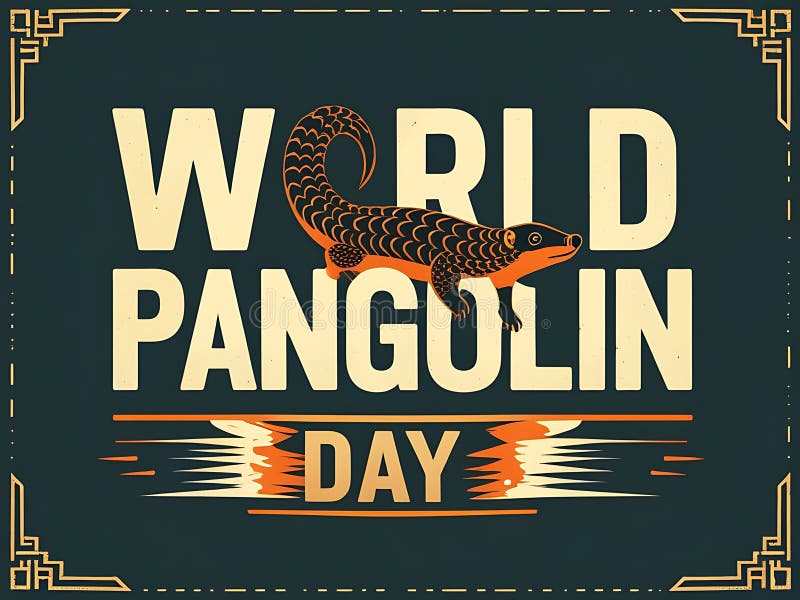 World Pangolin Day Graphic Featuring a Pangolin Stock Image - Image of ...