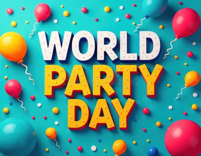 World Party Day Celebration Stock Illustration - Illustration of ...