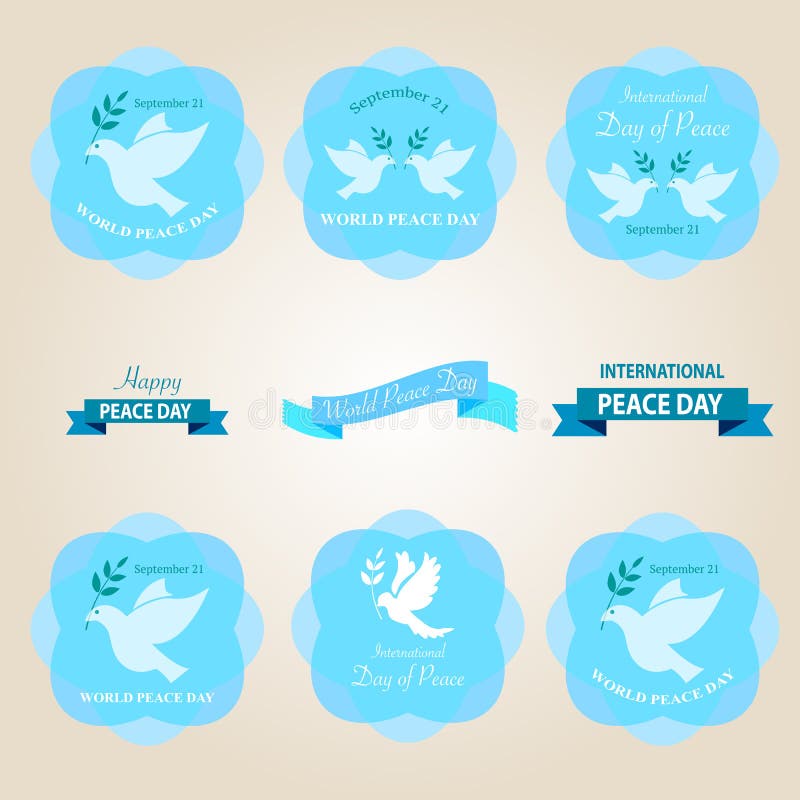 World Peace Day Badges and Labels Design Stock Vector - Illustration of ...