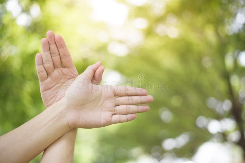 World Peace Day , Human Hand on Green Background Stock Image - Image of ...
