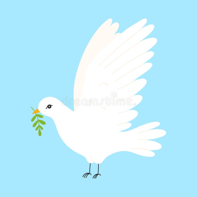World Peace Day. Poster for Peace Day with Dove. Flying White Dove ...