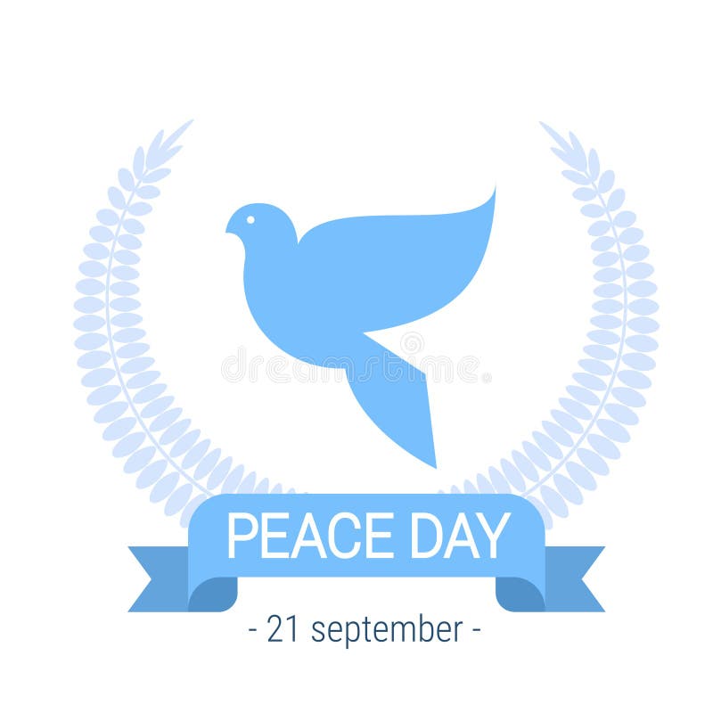 World Peace Day Poster Sketch Dove Bird Symbol Stock Vector ...