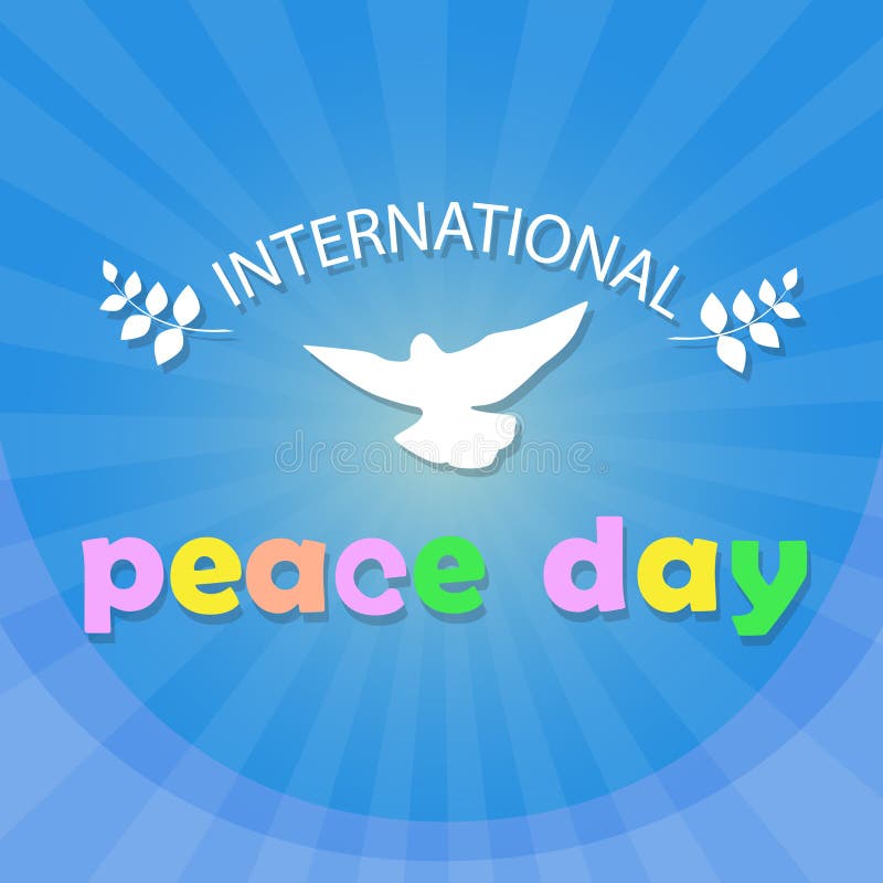 World Peace Day Poster White Dove Bird Symbol Stock Vector ...