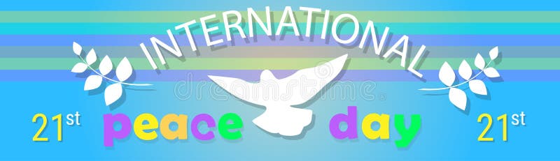 World Peace Day Poster White Dove Bird Symbol Stock Vector ...