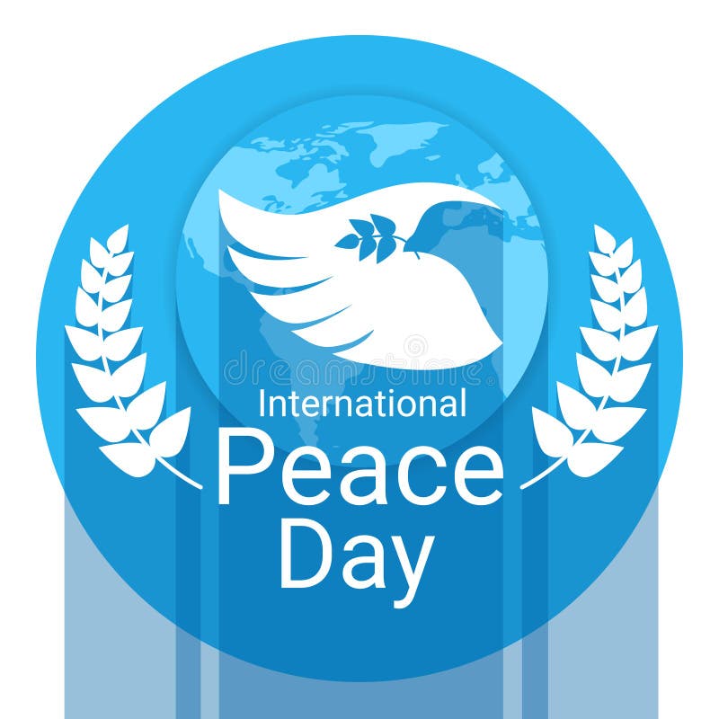 World Peace Day Poster White Dove Bird Wing Stock Illustration ...