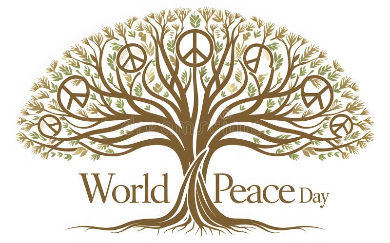 World Peace Day Template Featuring a Tree with Branches Forming Peace ...
