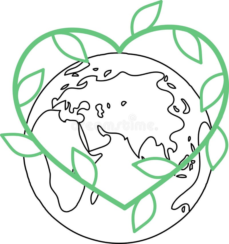 World Peace Illustration Planet Earth Green Leaves Stock Vector ...