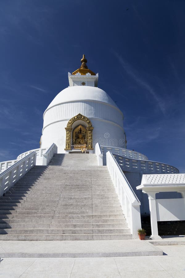 World Peace Stupa, Pokhara, Nepal Stock Image - Image of nepal ...
