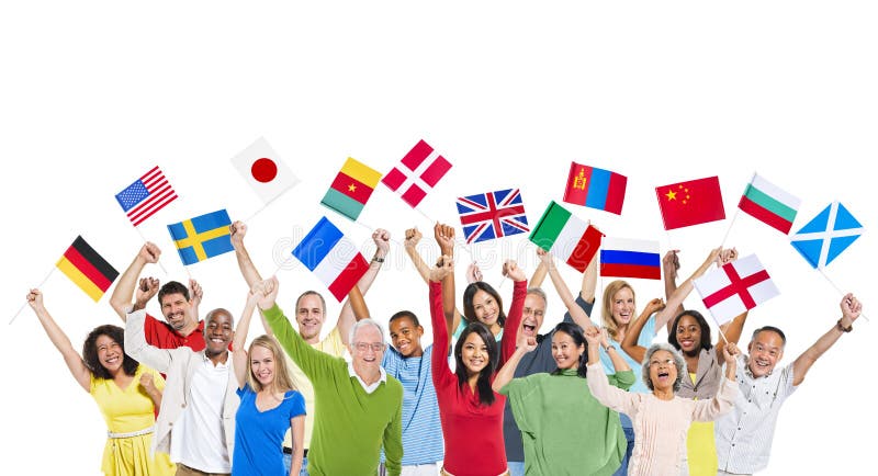 World People Holding Their Flags Stock Photo - Image of emotions ...
