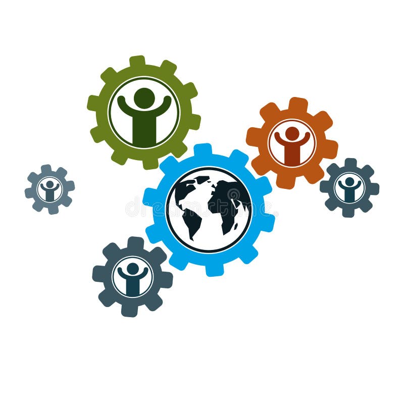 World and Person Creative Logo, Unique Vector Symbol Created Stock ...