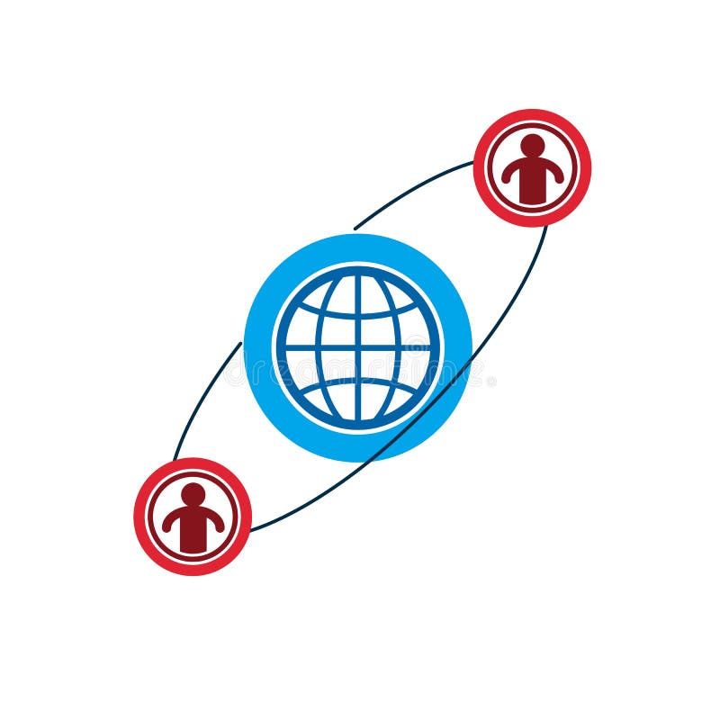 World and Person Creative Logo, Unique Vector Symbol Created Wit Stock ...