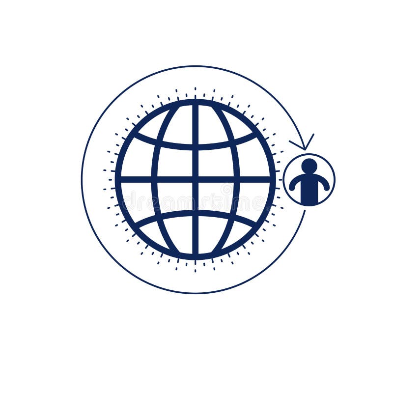 World and Person Creative Logo, Unique Vector Symbol Created Wit Stock ...