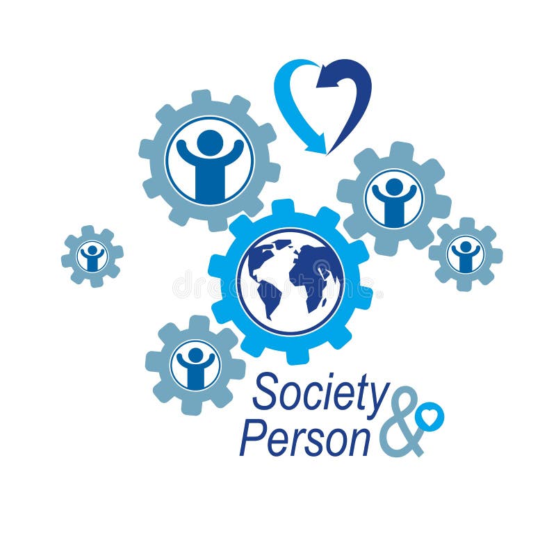 World and Person Creative Logo, Unique Vector Symbol Created Wit Stock ...