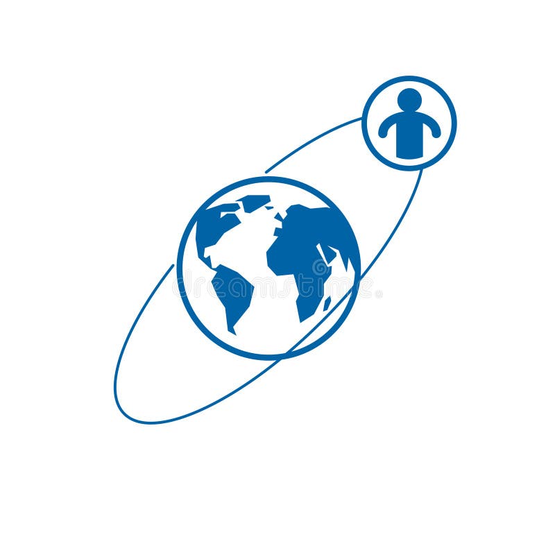 World and Person Creative Logo, Unique Vector Symbol Created Wit Stock ...
