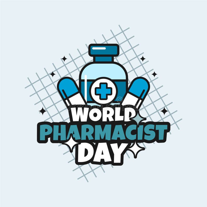 World Pharmacist Day Groovy Vector Design Stock Vector - Illustration ...