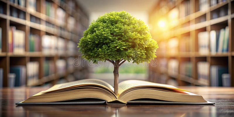 World Philosophy Day Concept a Tree of Knowledge Planted on an Opened ...