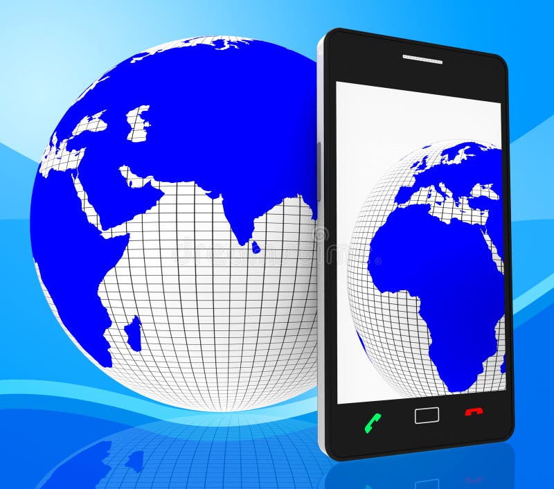 World Phone Represents Web Site and Cellphone Stock Illustration ...