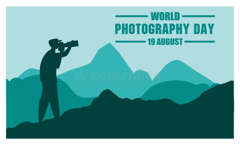 World Photography Day. Photographer Taking Photos Outdoors Stock Vector ...