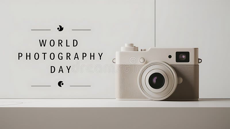 World Photography Day Typography with Camera 22 Stock Illustration ...