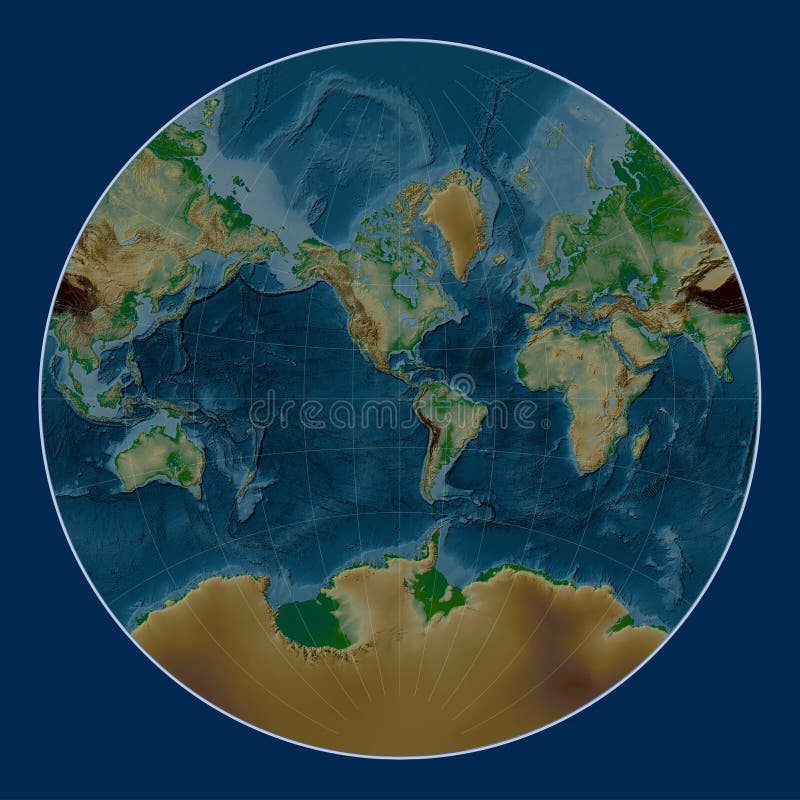 World Physical Map - -90 PM. Lagrange Stock Illustration - Illustration ...