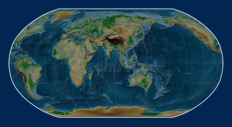 World Physical Map - 90 PM. Robinson Stock Illustration - Illustration ...